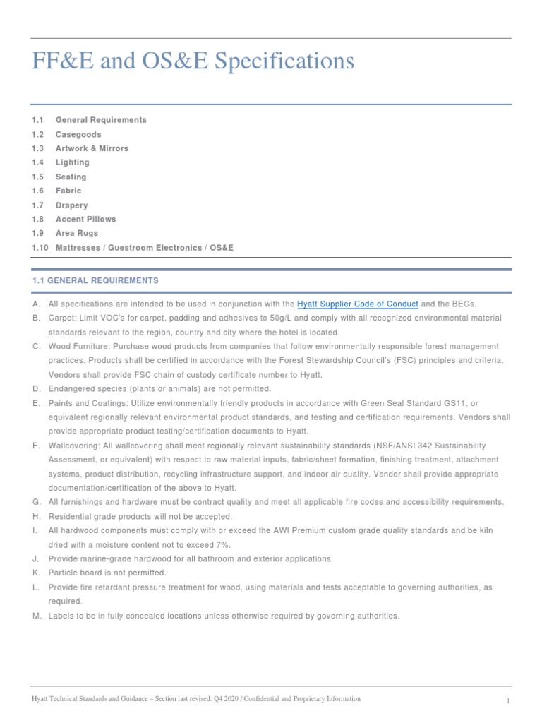 FFE OSE Specifications | PDF | Chair | Upholstery