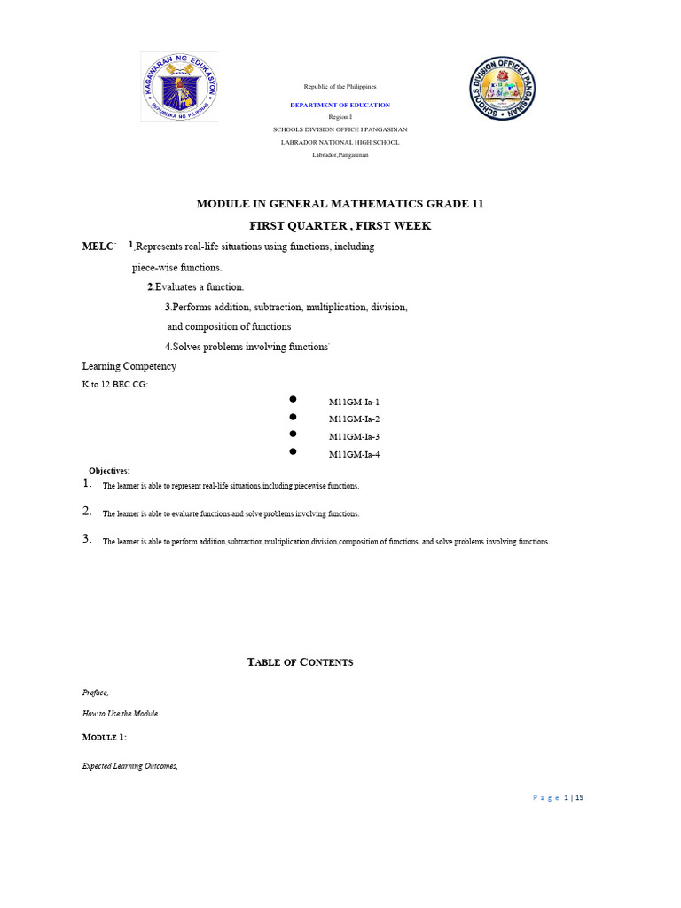 Week 1 Gen Math | PDF