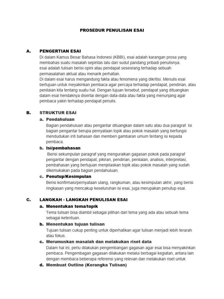 Penulisan Esai | PDF