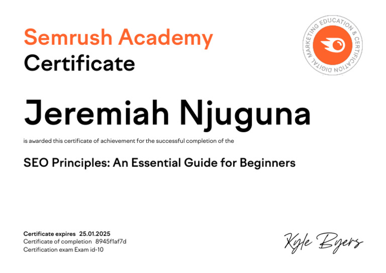 Semrush - Seo Fundamentals Certification | PDF | Career & Growth