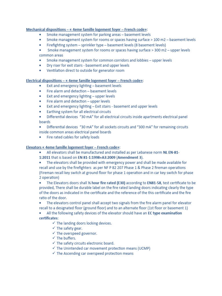 French Requirements Summary | PDF