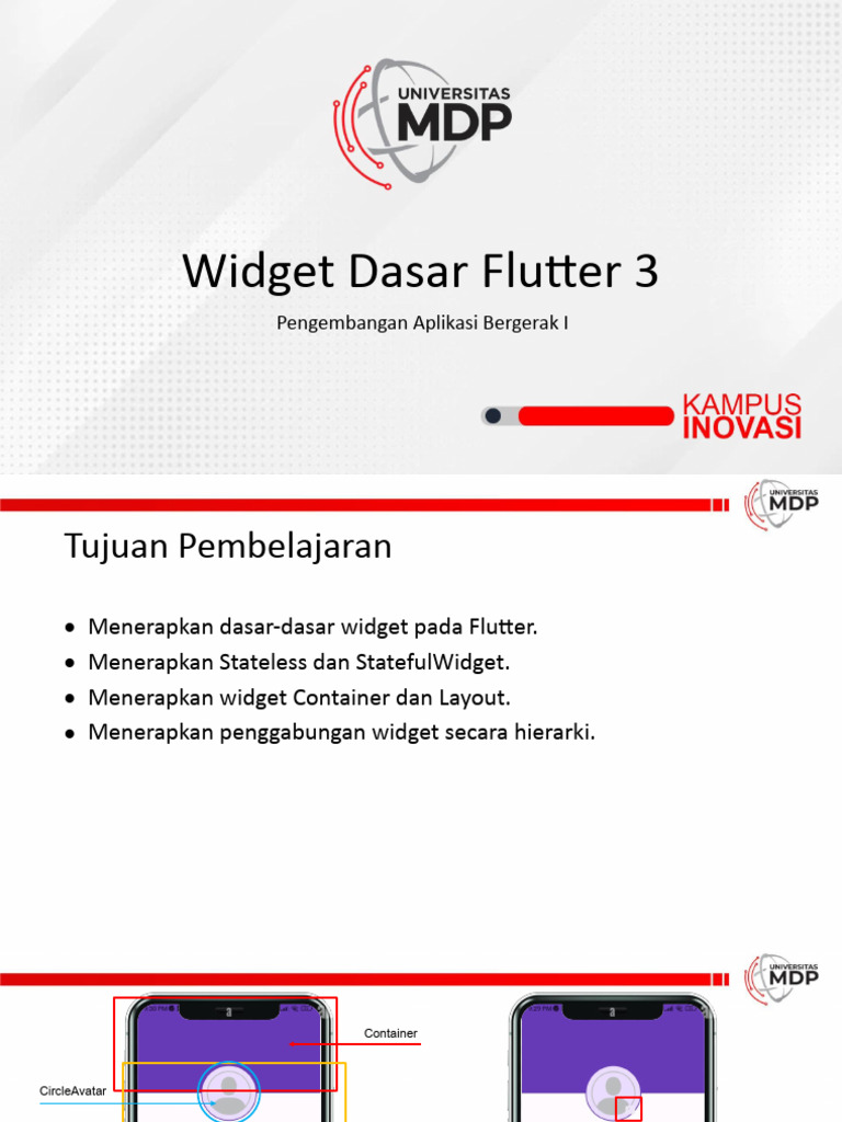Widget Dasar Flutter 3 | PDF Widget Dasar Flutter 3 | PDF