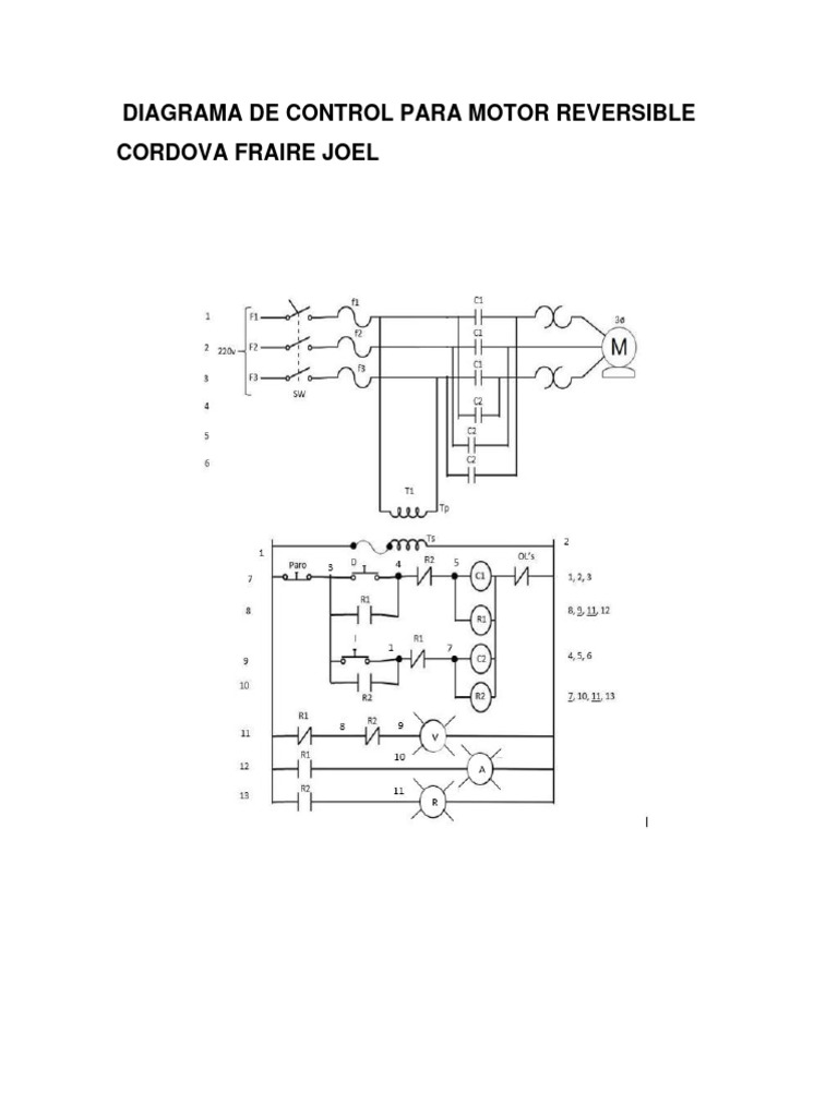 DIAGRAMA DE CONTROL PARA MOTOR REVERSIBLE | PDF DIAGRAMA DE CONTROL PARA MOTOR REVERSIBLE | PDF