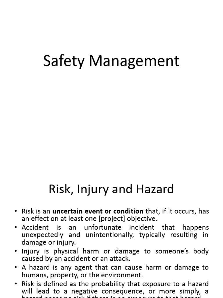 Safety Management | PDF | Risk | Hazards