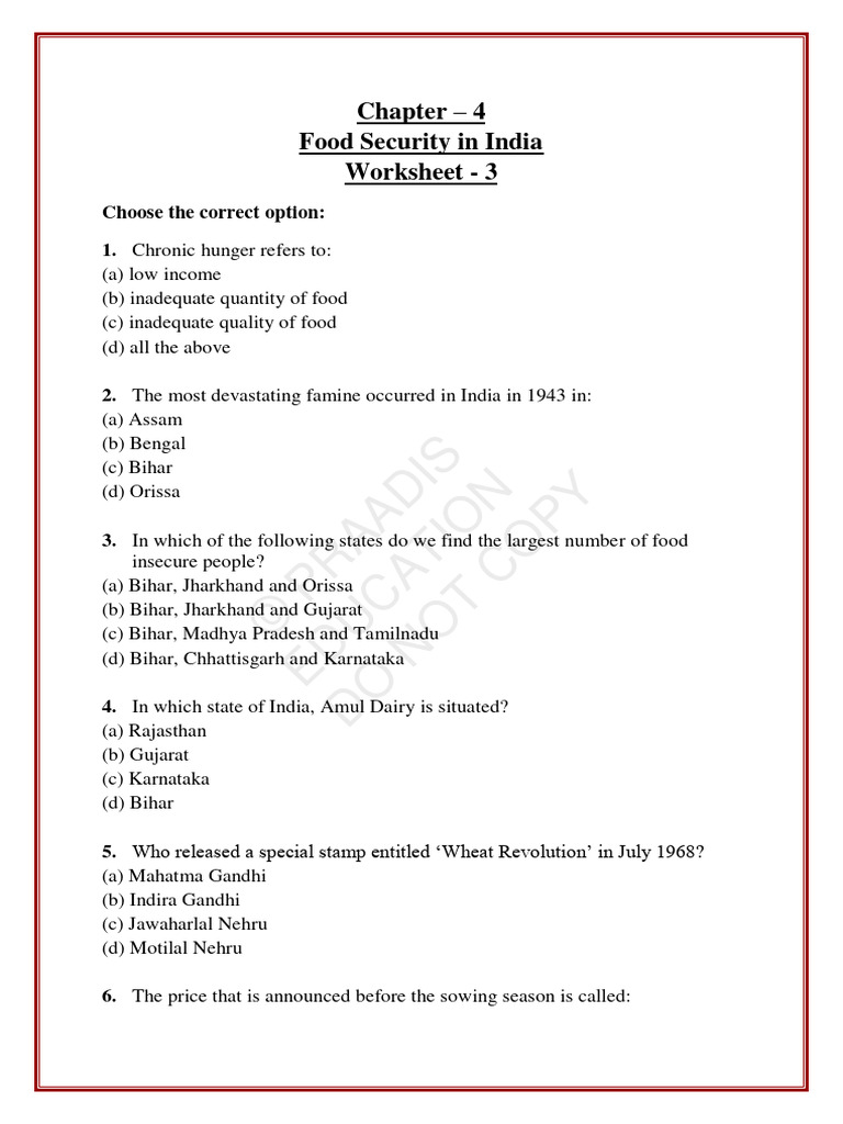 CH 4 Worksheet 3 | PDF