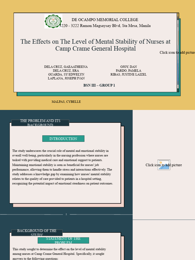 The Effects On The Level of Mental Stability of Nurses at Camp Crame ...
