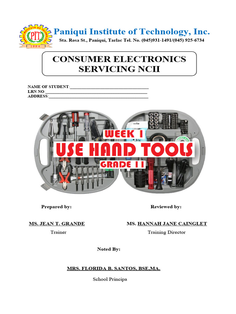 Lesson 1 Use Hand Tools | PDF | Soldering | Electrostatic Discharge