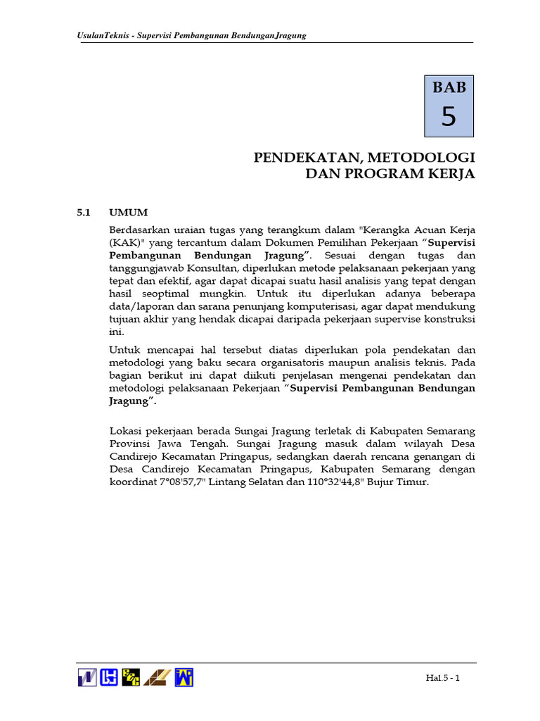 Bab 5. PENDEKATAN METODOLOGI DAN PROGRAM KERJA - Jragung | PDF | Teknologi & Rekayasa