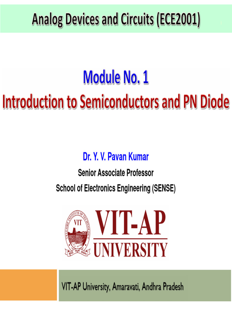 Module1 - Semiconductors and PN Diode | PDF