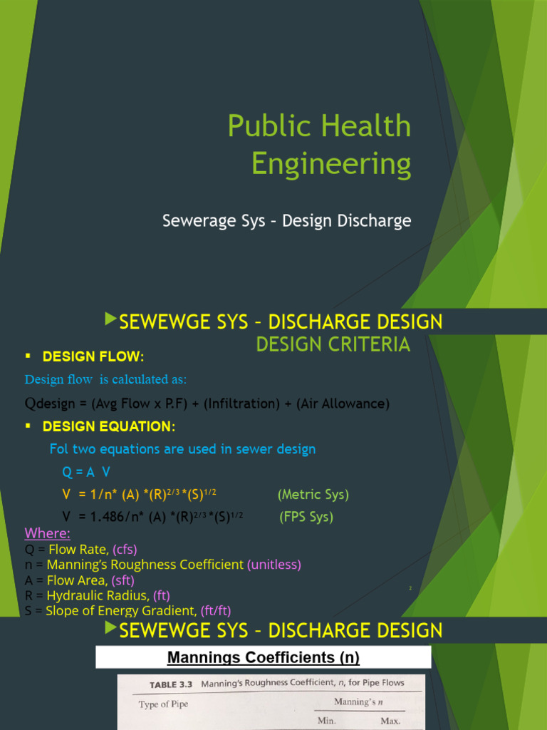 Sewerge Desgin Discharge | PDF
