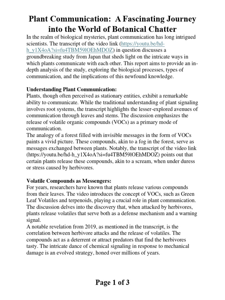 Plant Communication: A Fascinating Journey Into The World of Botanical ...