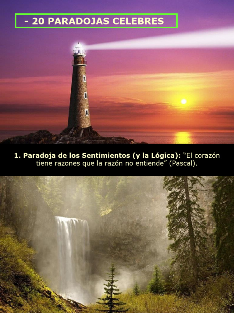 20 Paradojas Famosas para Reflexionar | PDF | Libros para adolescentes