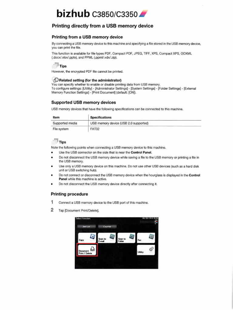 Print From USB Stick c3850FS36659 | PDF
