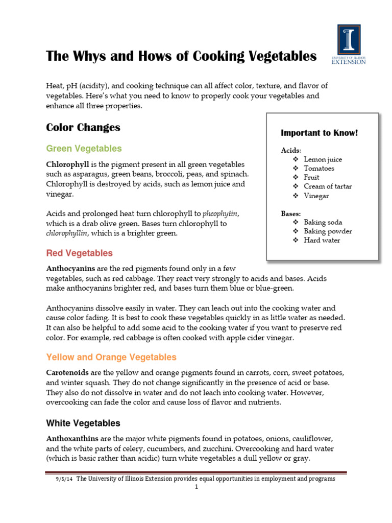 The Whys and Hows of Cooking Vegetables | PDF | Vegetables | Cooking