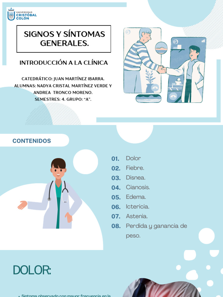 Signos y Síntomas Generales | PDF | Edema | Fiebre
