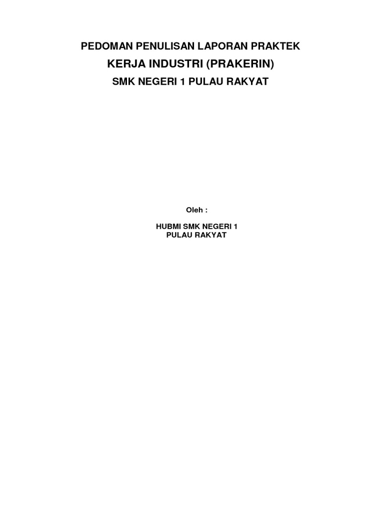 Pedoman Penulisan Laporan Prakerin | PDF