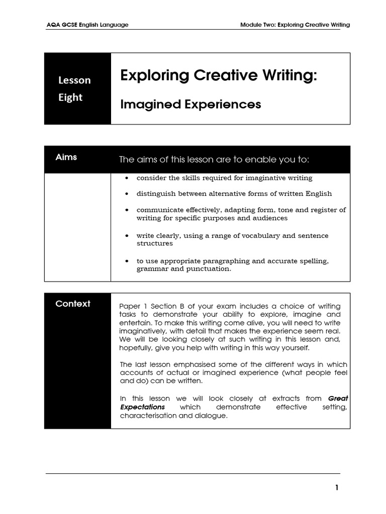 English Langauge GCSE Sample Lesson | PDF