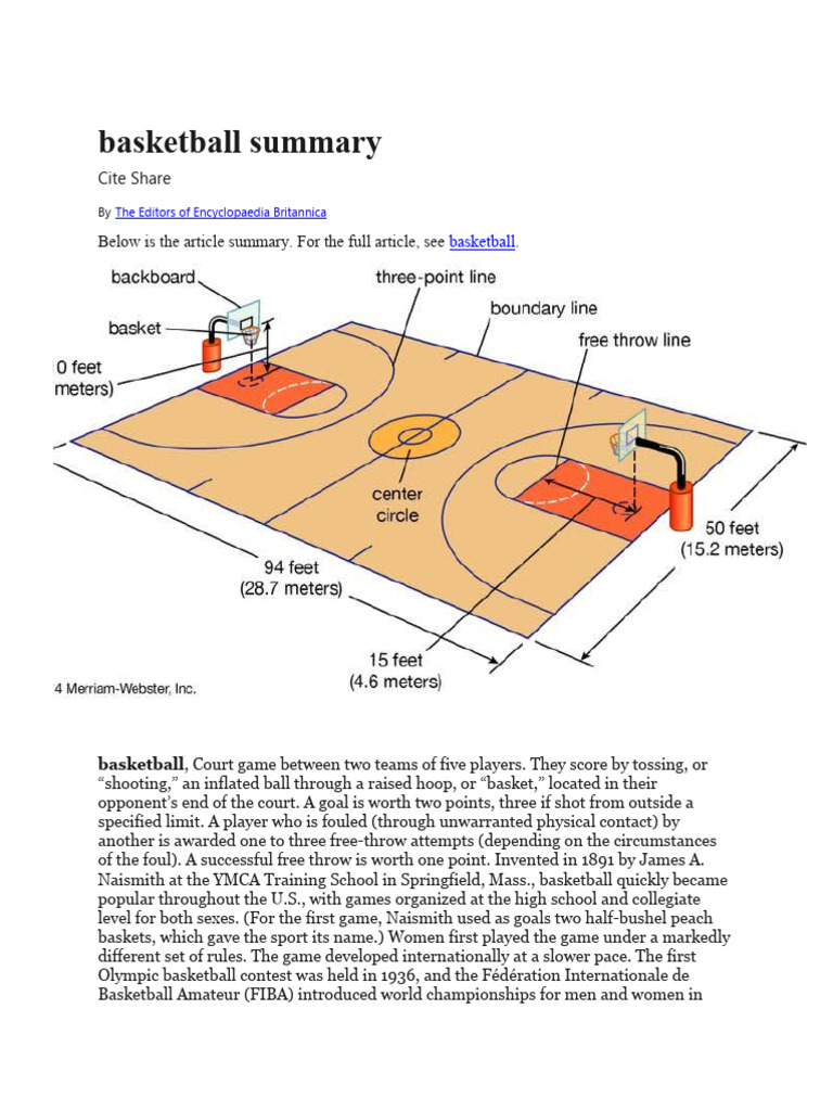 Basketball Summary | PDF | Basketball Positions | National Basketball ...