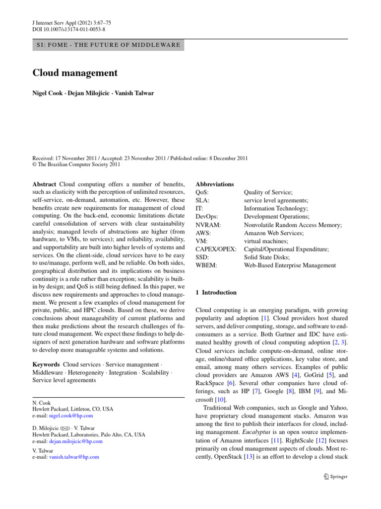 Cloud Management | PDF