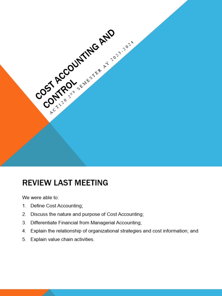Cost Accounting Concepts Overview | PDF