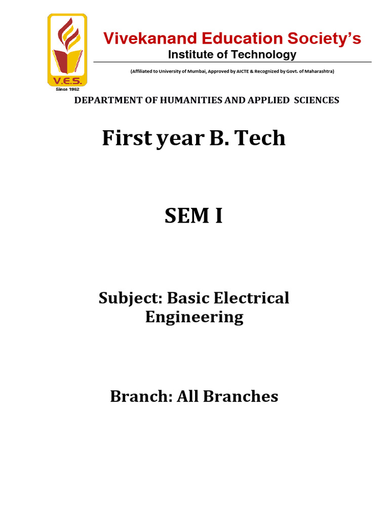 ES 103 - BEE-Syllabus | PDF