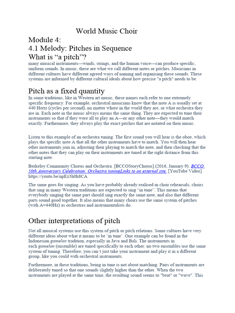 Word Music Choir NOTES | PDF