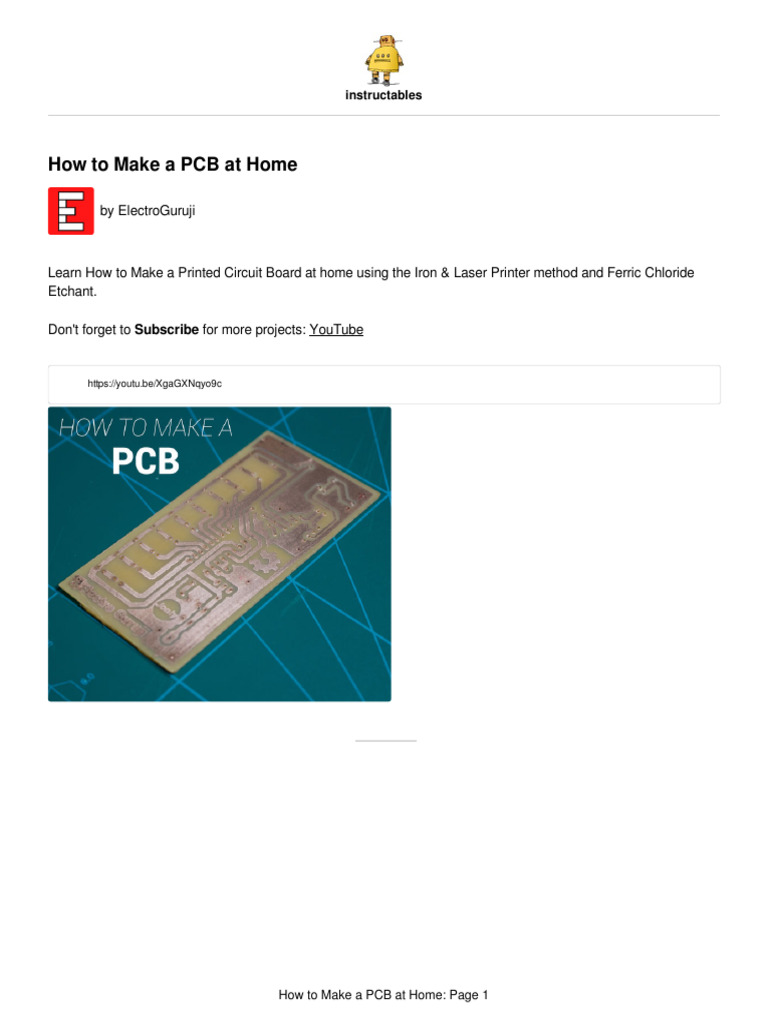 How To Make A PCB at Home | PDF | Printed Circuit Board | Business Process