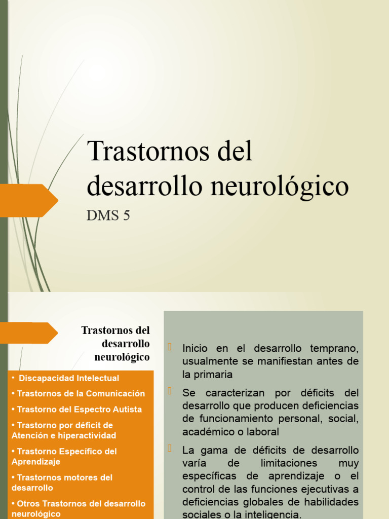 Trastornosdelneurodesarrollo DSM5 | PDF | Discapacidad intelectual | Espectro autista