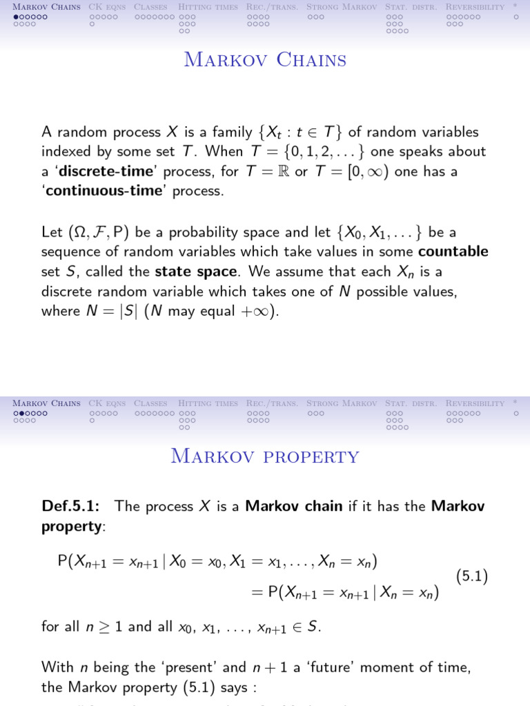 1516 Markov Chains Slides | PDF