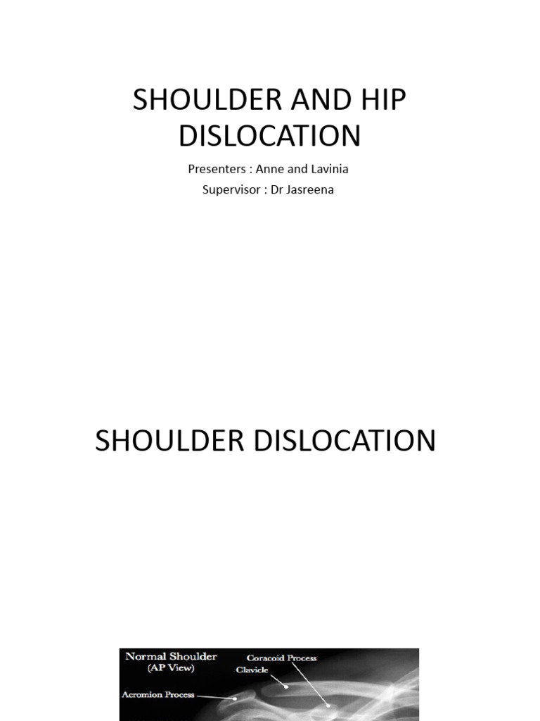 Shoulder and Hip Dislocation | PDF | Human Leg | Anatomical Terms Of Motion