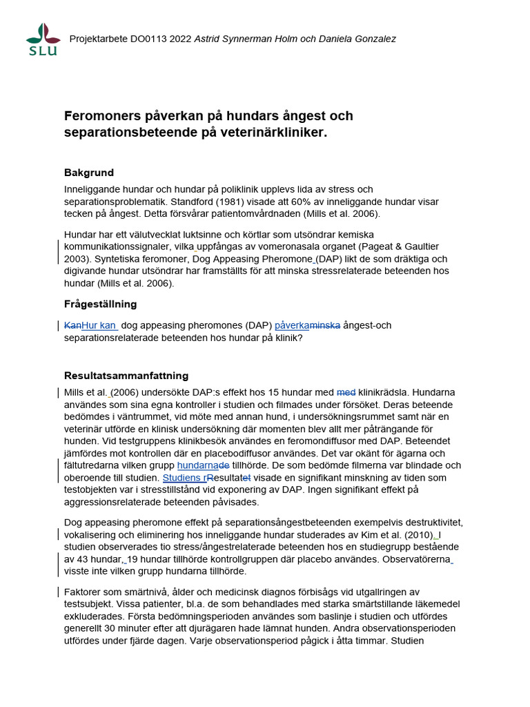 Projektarbete DO0113 2022 Astrid Synnerman Holm Daniela Gonzalez ...