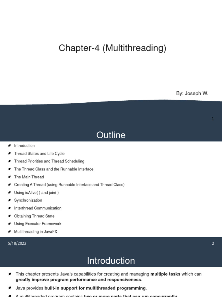 Chapter-4 (MultiThreading) | Download Free PDF | Class (Computer Programming) | Thread (Computing)