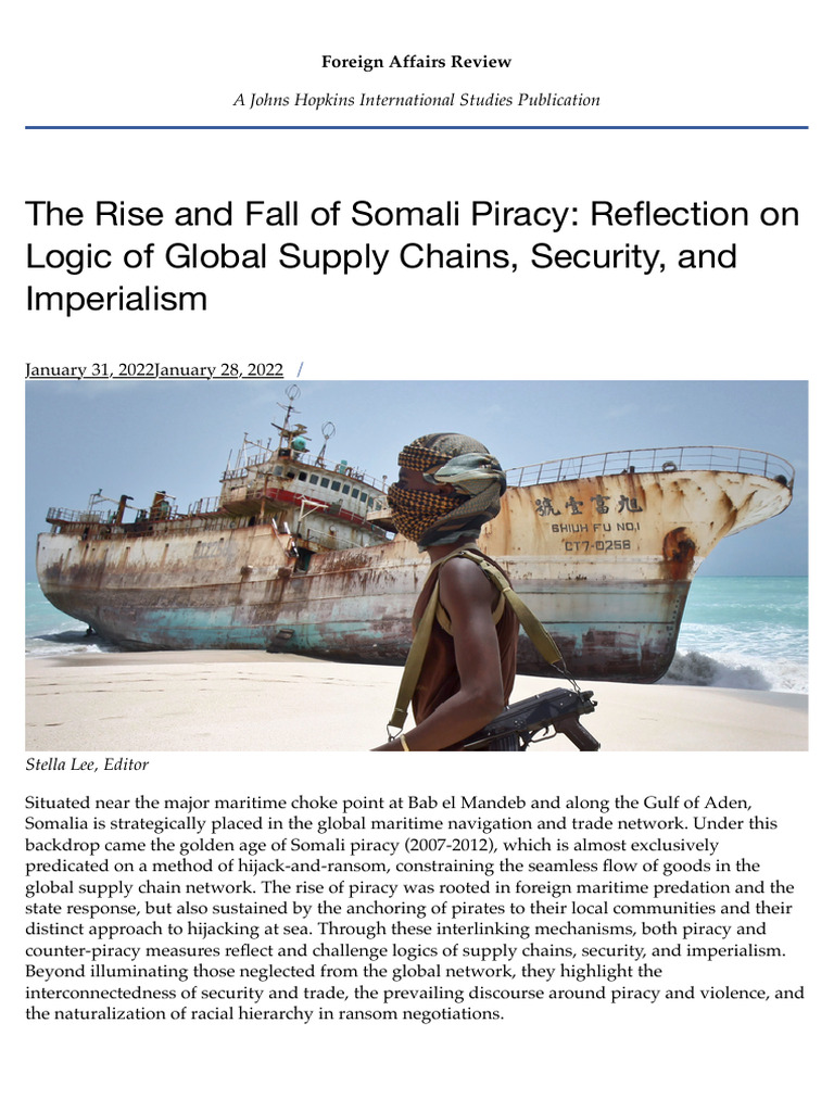 The Rise and Fall of Somali Piracy: Reflection On | PDF | Piracy Off ...