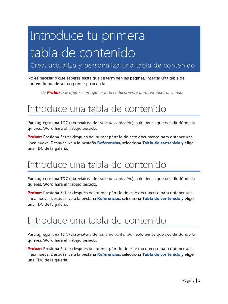 Cómo insertar una tabla de contenido en Word | PDF | Software | Informática