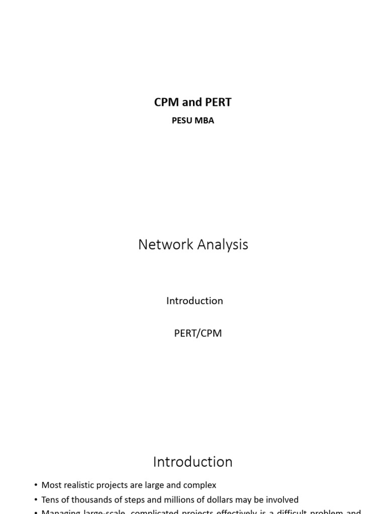PERT/CPM Network Analysis Guide | PDF