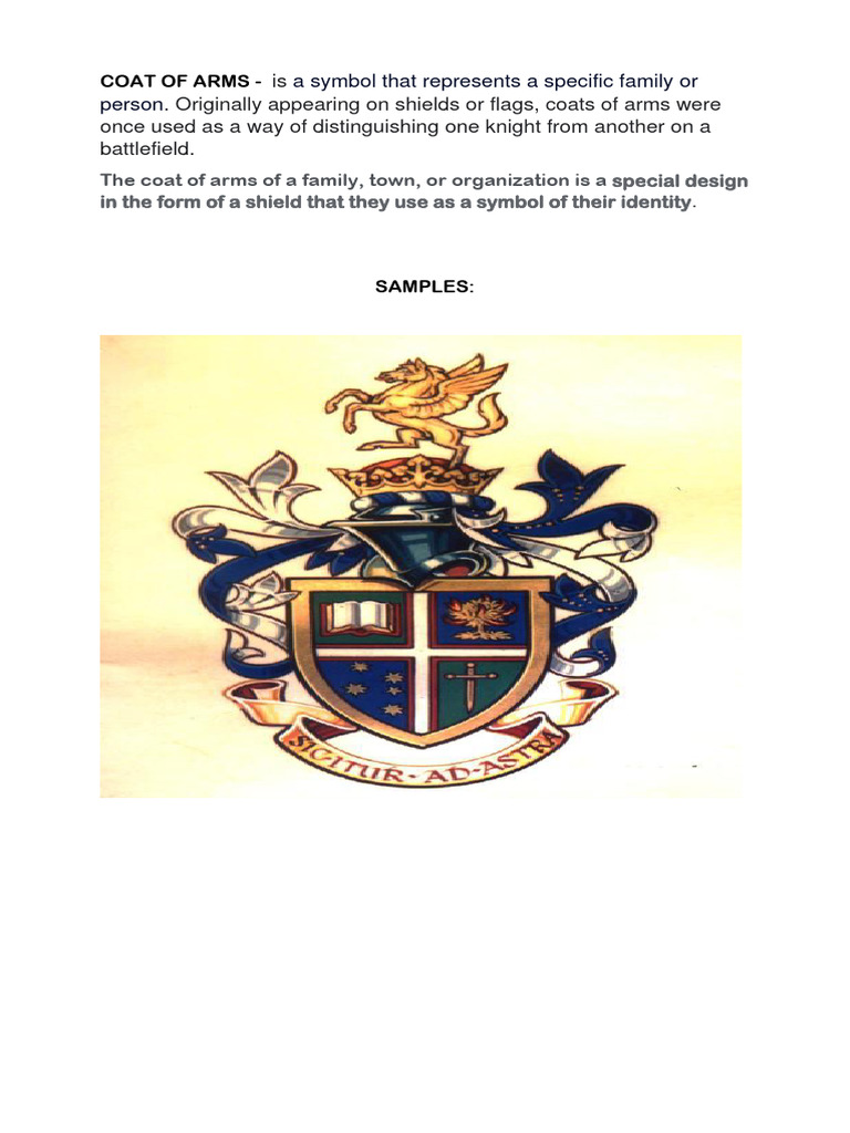 Coat of Arms Definition and Samples | PDF | History
