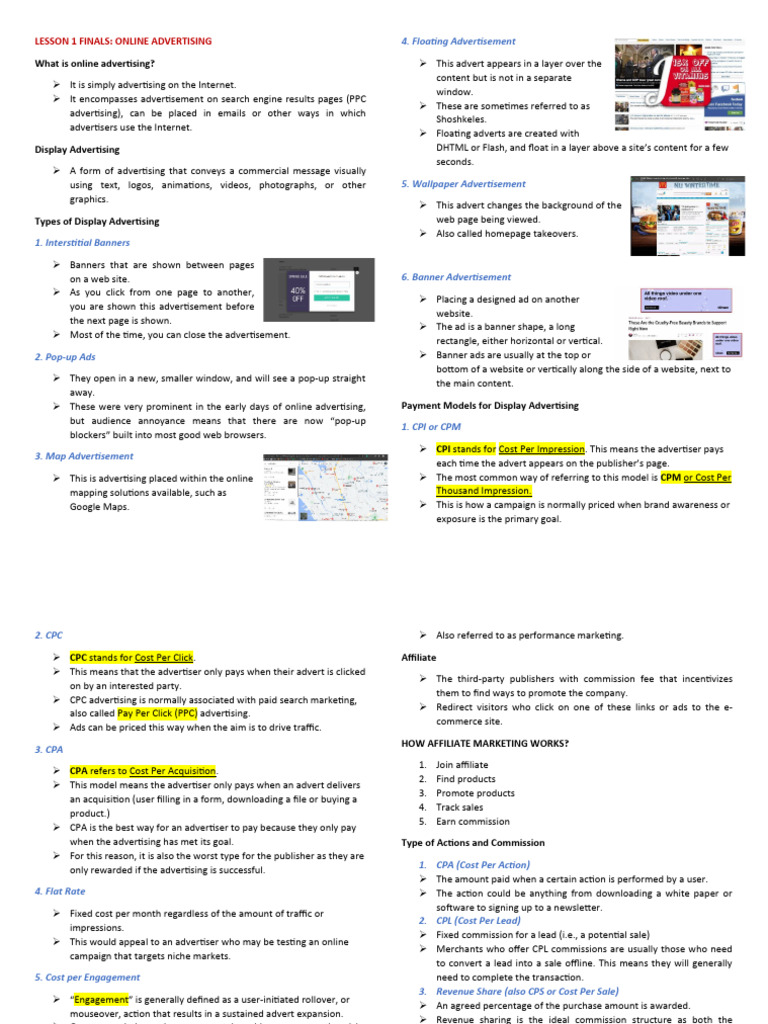 Lesson 1 Finals | PDF