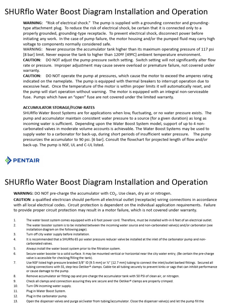 Water Boost Installation and Operation Guide | PDF | Fuse (Electrical ...