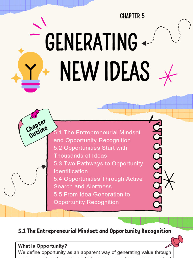 Chapter 5 Generating New Ideas | PDF | Entrepreneurship | Knowledge
