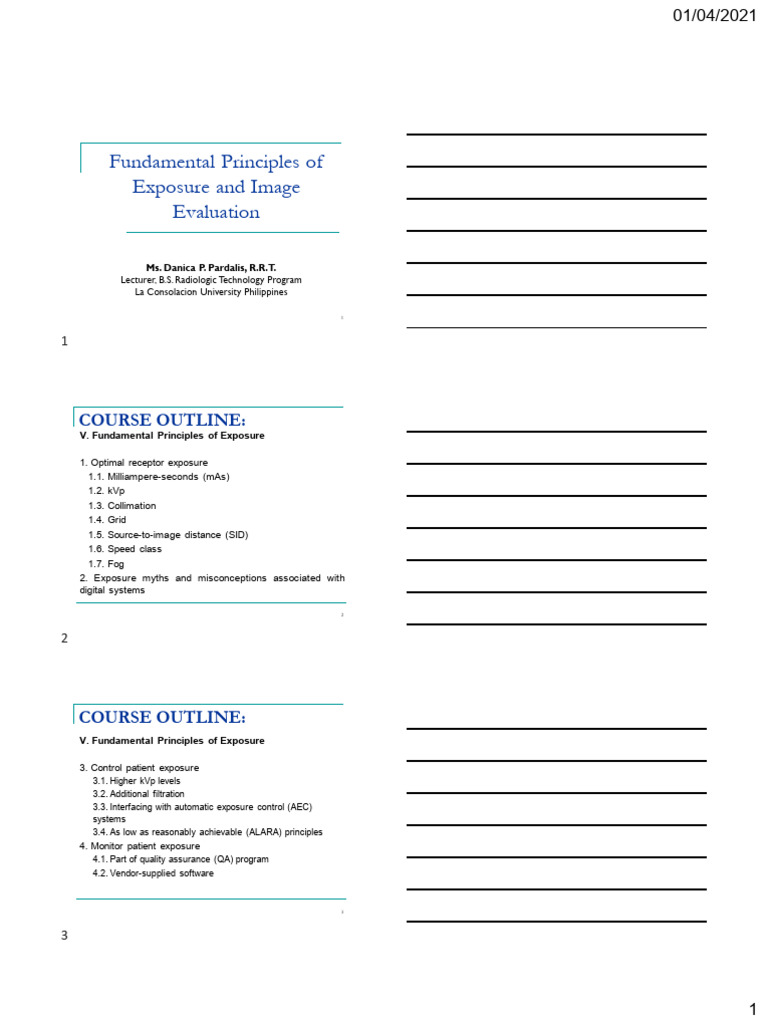 L5 L6 - Fundamental Principle of Exposure and Image Evaluation | PDF | Sampling (Signal ...