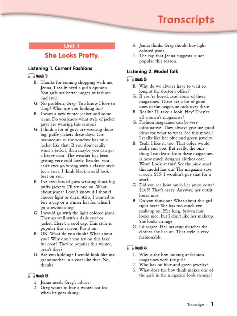 Activating Skills For Listening 2 Transcripts | PDF | Hairstyle ...