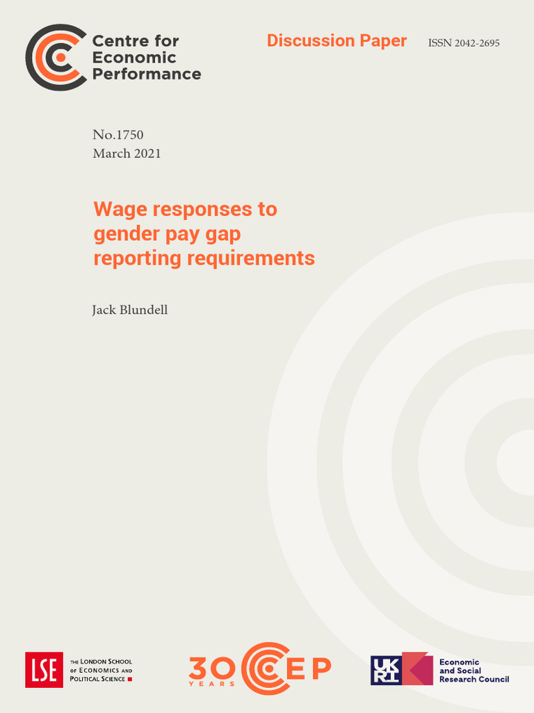 Wage Responses To Gender Pay Gap Reporting Requiements | PDF