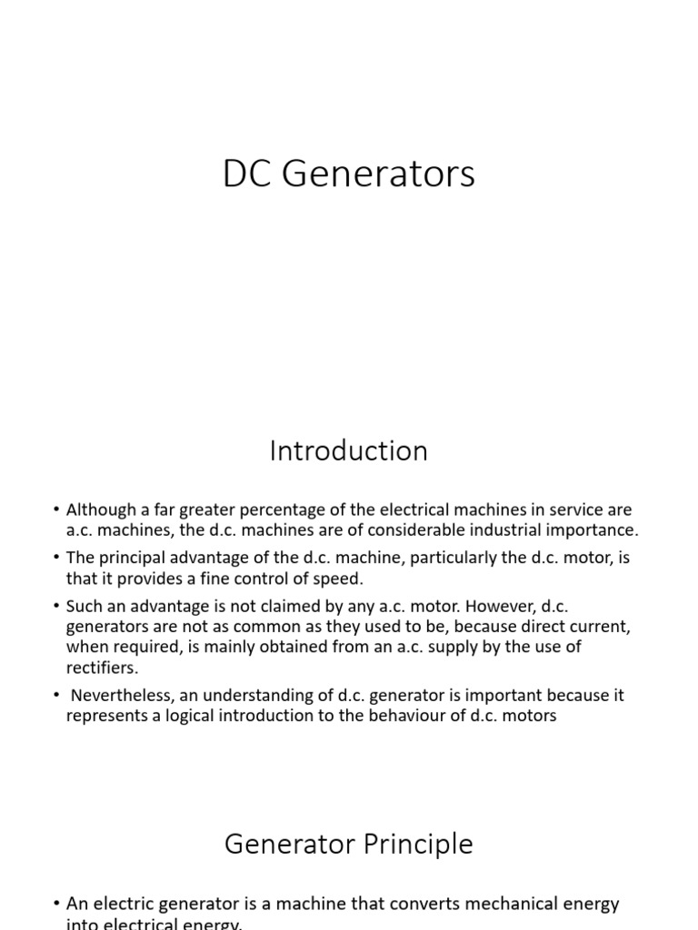 DC Generators | PDF | Electric Generator | Direct Current