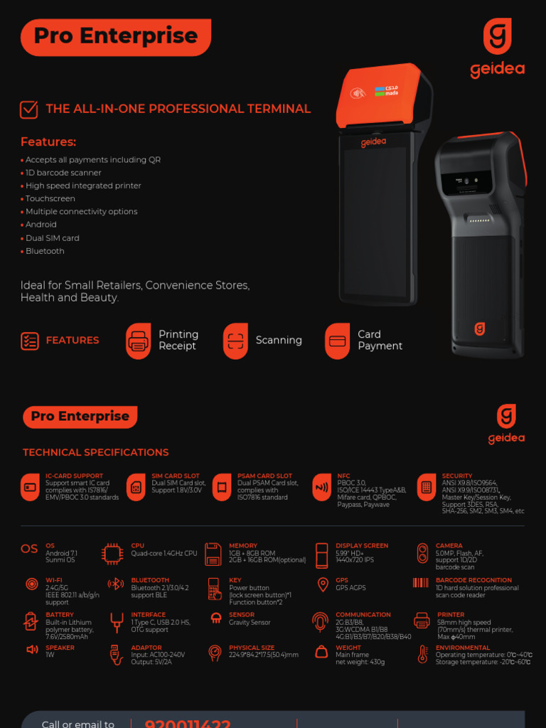TECH SPEC Sunmi P2 Pro ENG FLYER Pro Enterprise FINAL 27sept | PDF ...