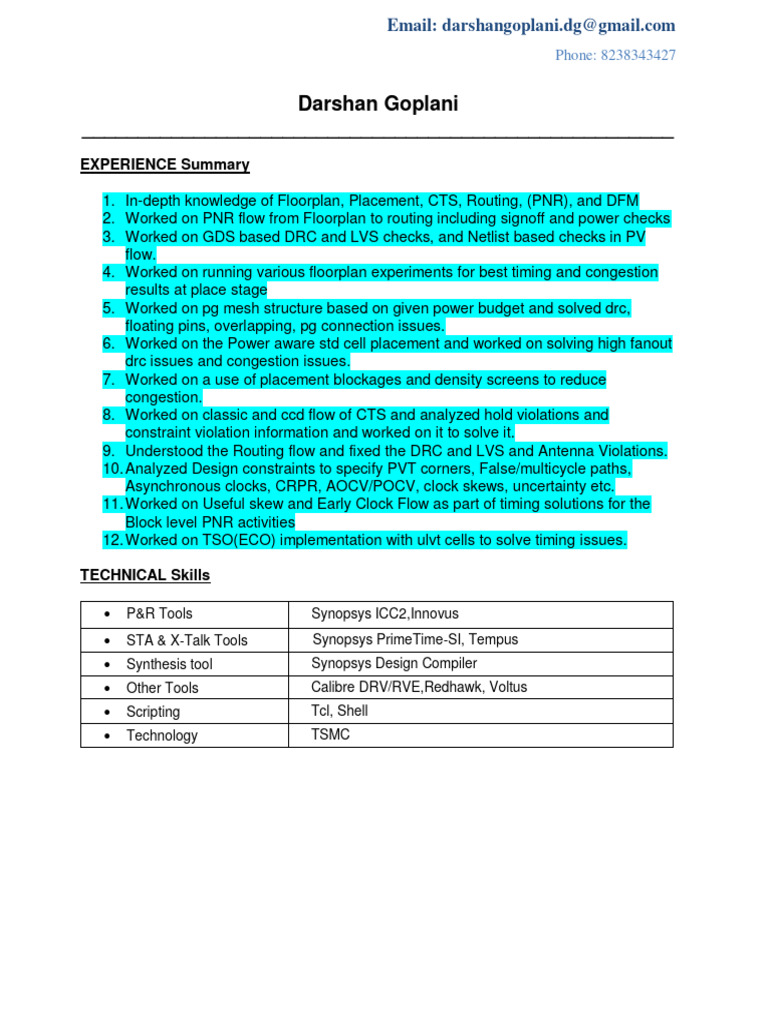 Darshan Goplani Resume - 041223 | PDF | Science & Mathematics | Computers
