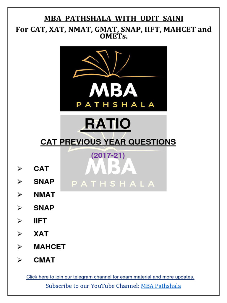 01-Ratio-CAT-PYQ (2017-21) | PDF