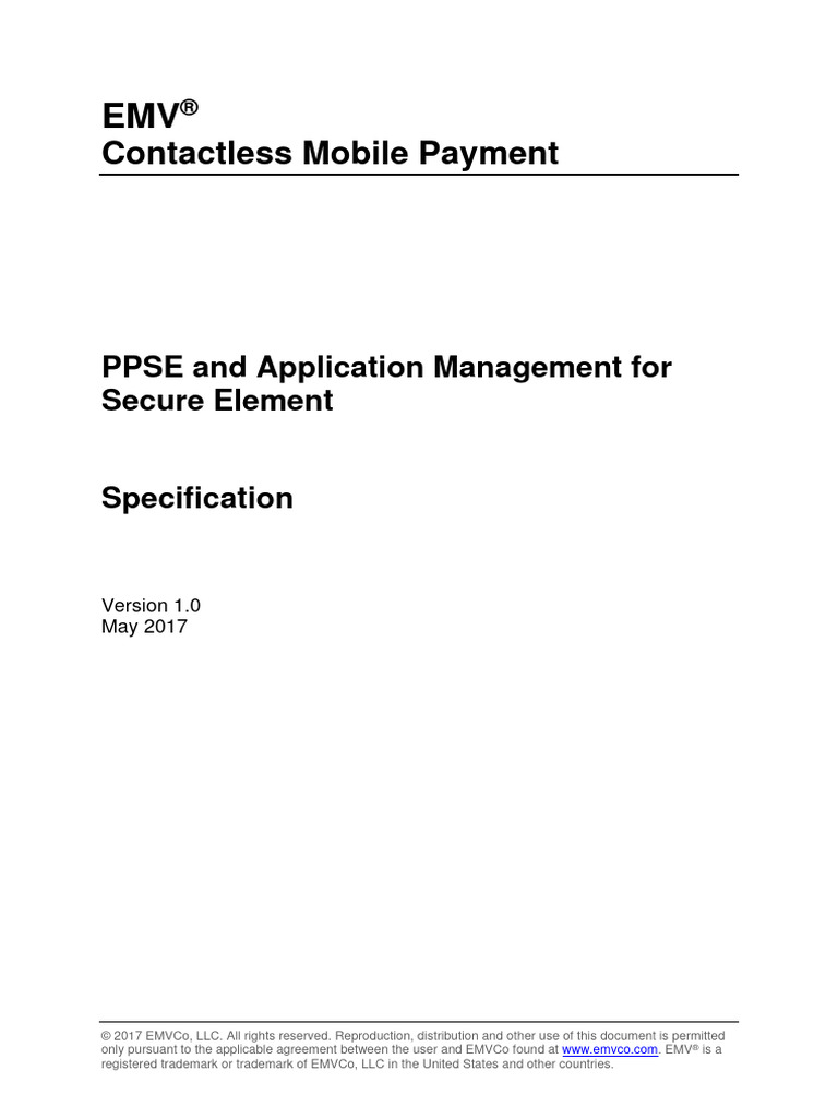 EMVCo PPSE and Application MGMT For SE v1.0-1 | PDF | Emv | Computing