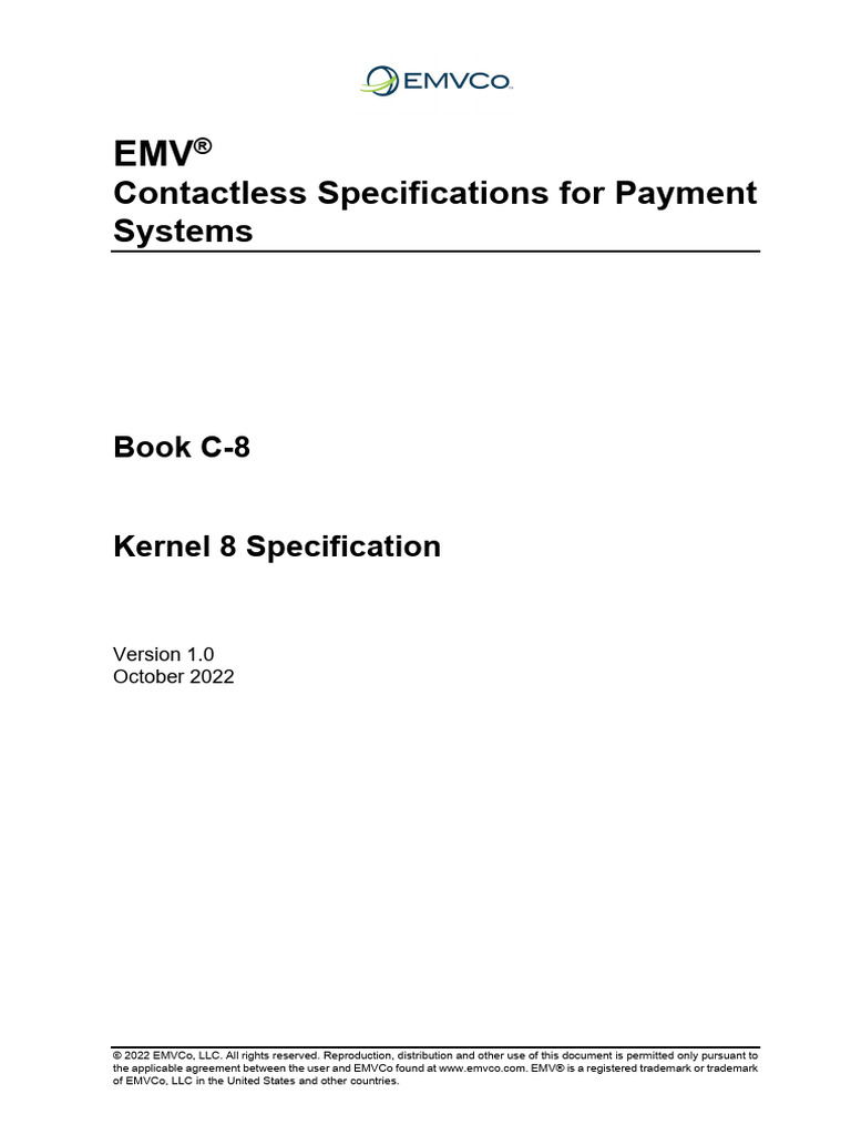 C 8 Kernel 8 V1.0 | PDF | Emv | Smart Card
