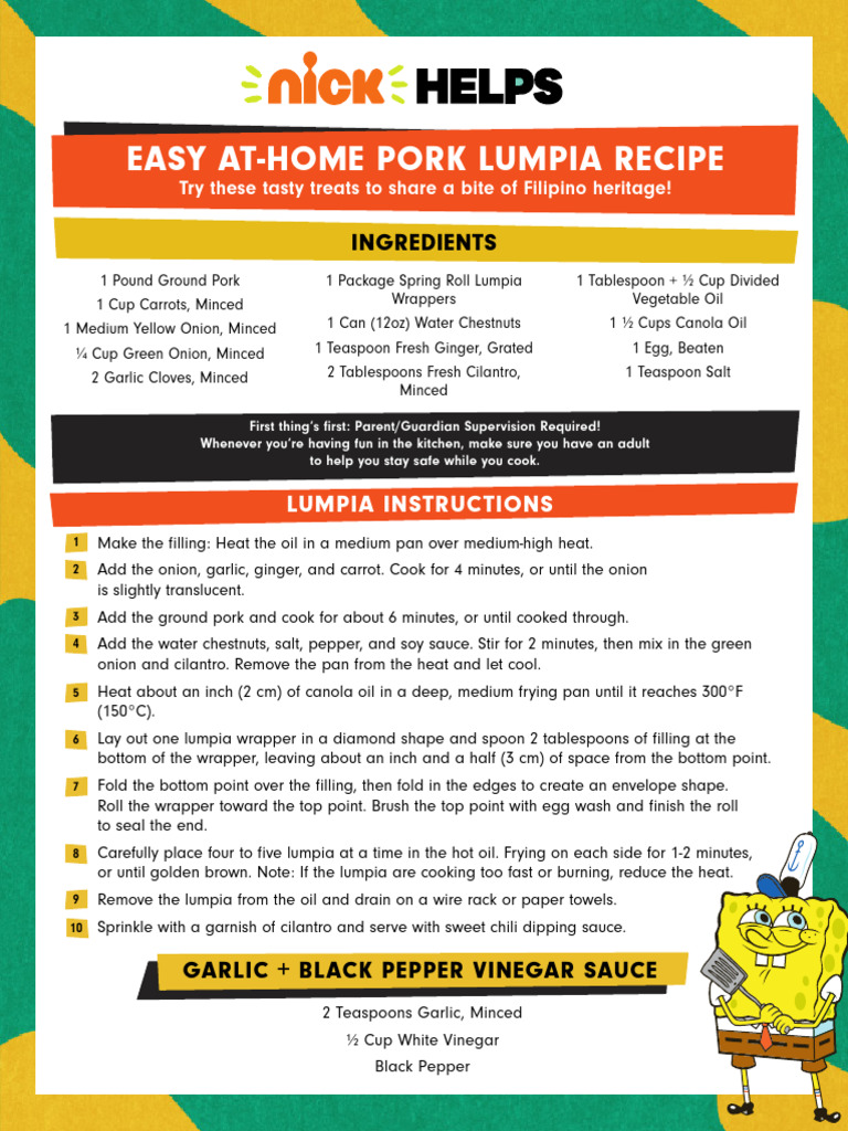 Nick Helps Aapi Pork Lumpia Recipe PDF | PDF