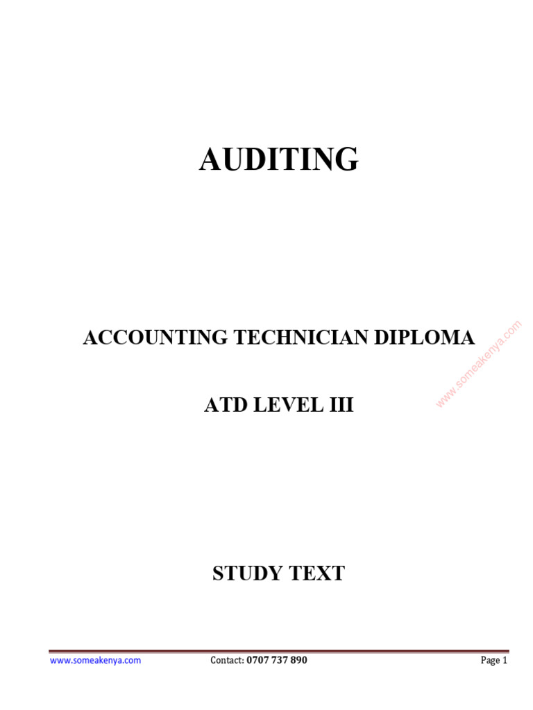 ?NOTES Auditing-W | PDF | Financial Audit | Audit